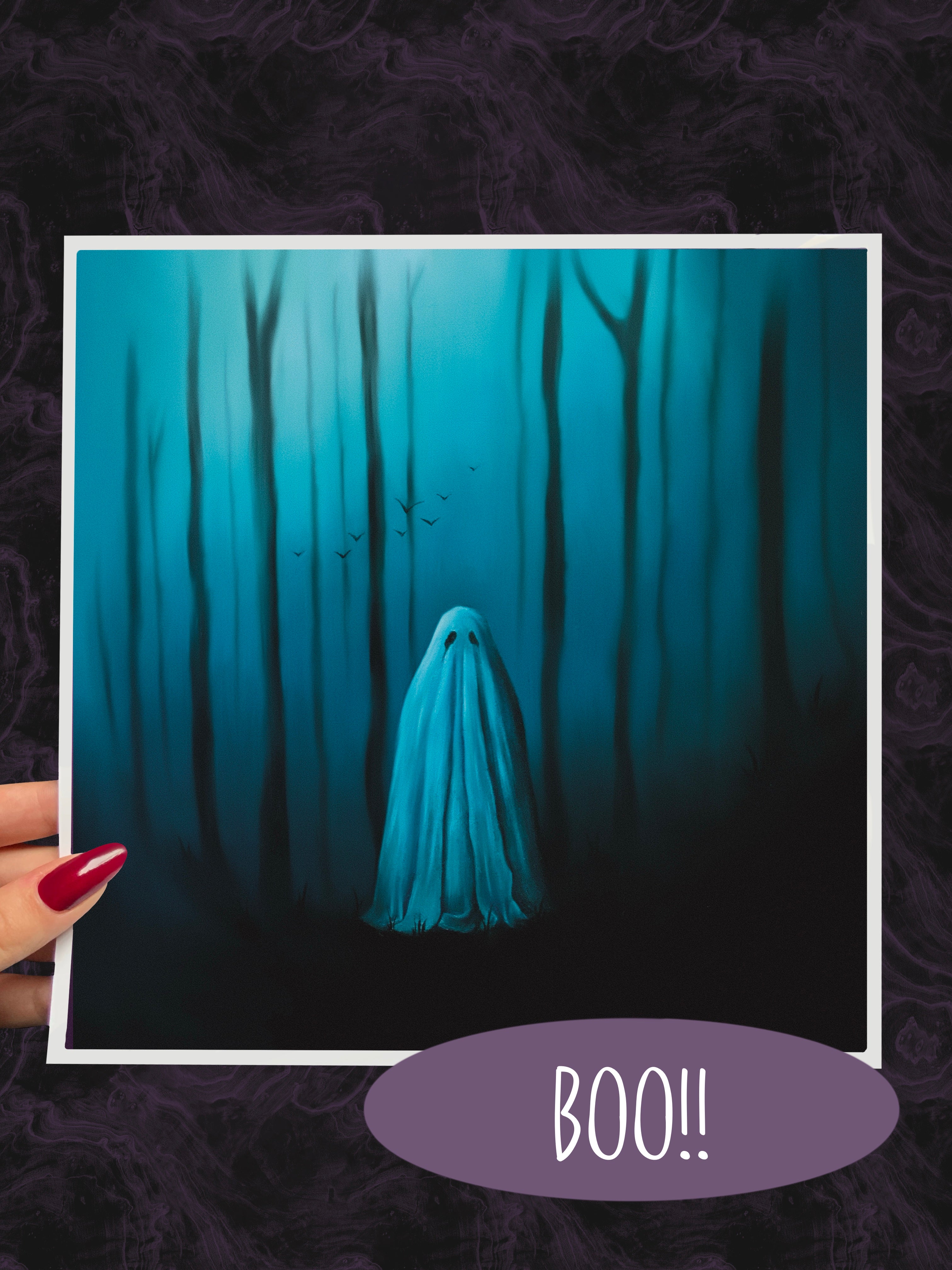 "Boo!!" Oil painting Fine Art Print – Kitty willow wilson